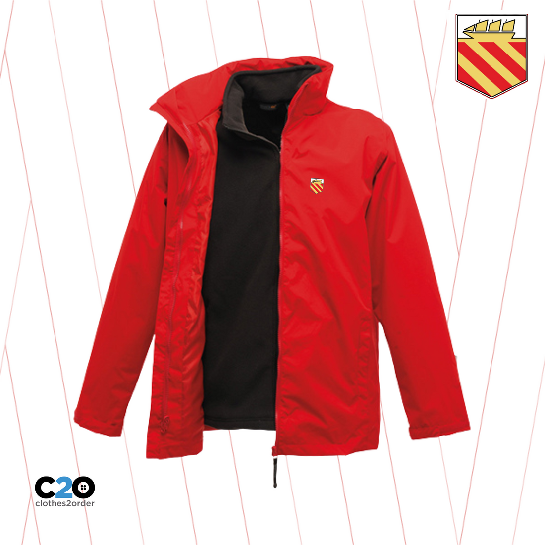 FineBadge Moston Classic 3-in-1 Jacket - Red – FC United of Manchester